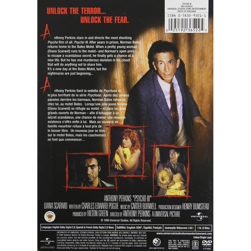 Psycho III – Single-Disc Widescreen Edition (DVD) - Arz Libnan